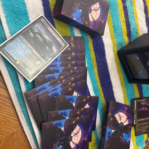 MTG Playmat With Zones, 80's Monster Horror Themed TCG Playmat ...