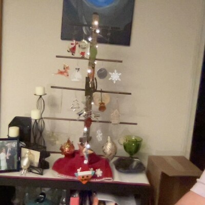 LARGE Rustic Stained Christmas Tree Ornament Holder, Display, Stand ...