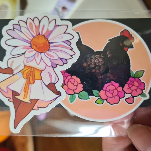 Floral Chicken Sticker Set - Etsy