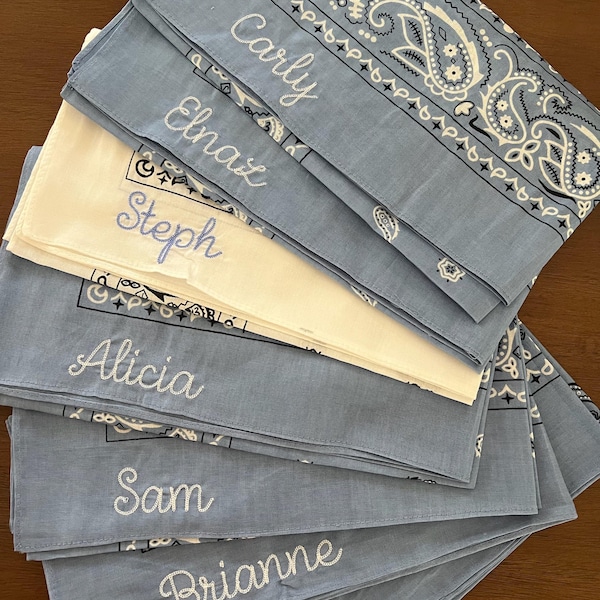Personalized Embroidered Bandana, Western Bachelorette Party - Etsy