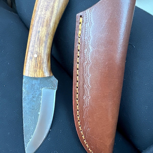 Hand Forge Bushcraft Knife With Sheath | Rosewood Fixed Blade Custom ...