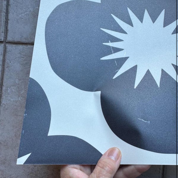 Ocean & off White Checker Vinyl Tile Sticker Floor Decals Removable and ...