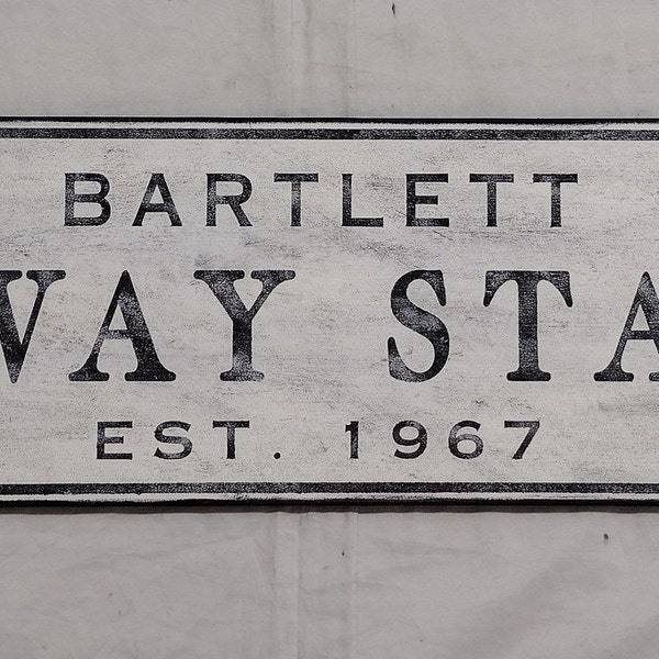 Custom Railway Station Wood Sign - Hand Made Wooden Antique Train Decor ...