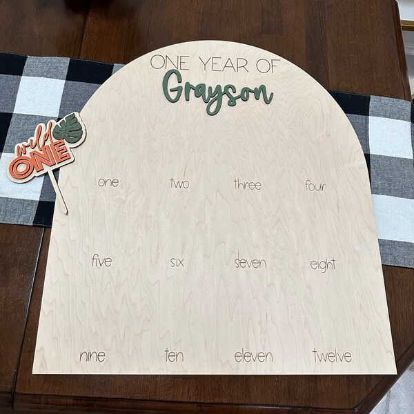 My First Year One Year of Photo Board Wooden Milestone Board 1st ...