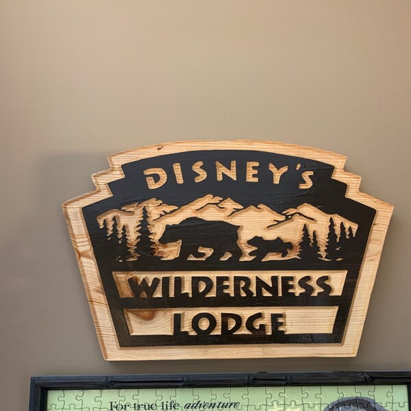 Wilderness Lodge Disneyworld Inspired Solid Wood Sign Walt Disney World ...
