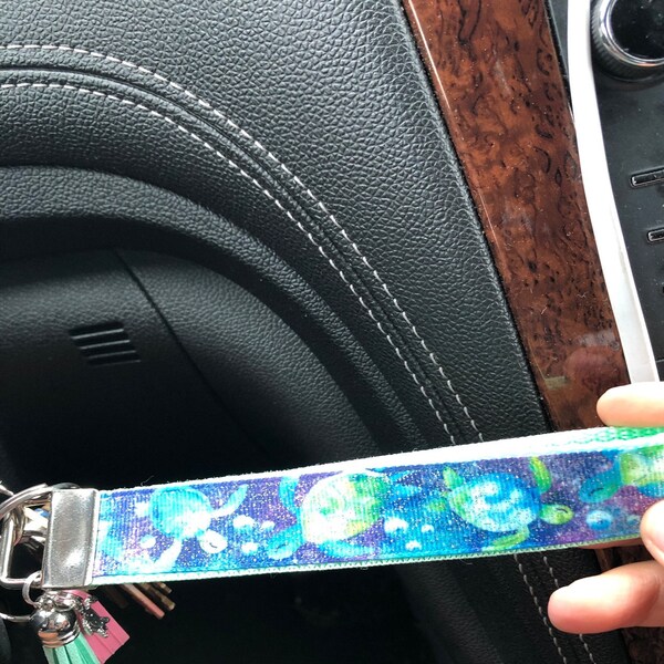 Sea Turtle Key Fob - Sea Turtle Keychain - Sea Turtle Wristlet - Marine ...