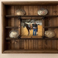 Belt Buckle Display Case With 8x10 Picture Frame Trophy Display Case ...