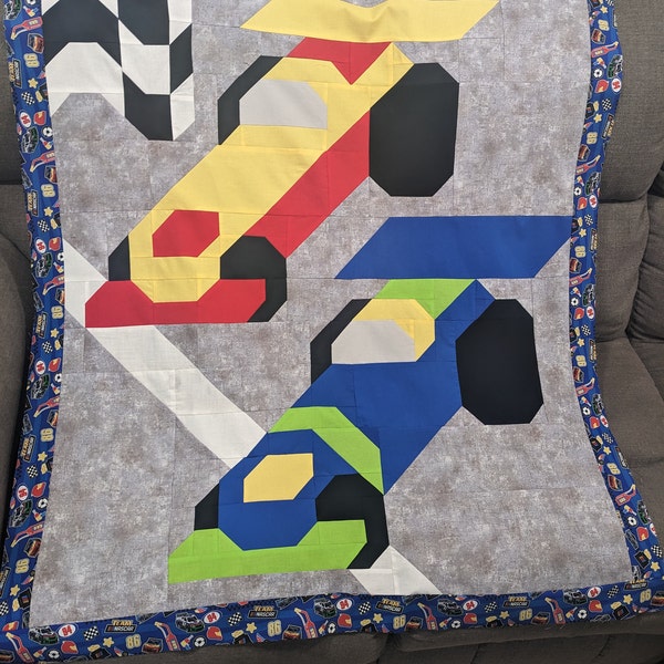 Race Car Quilt Pattern: Beginner-friendly, Multiple Sizes (digital ...
