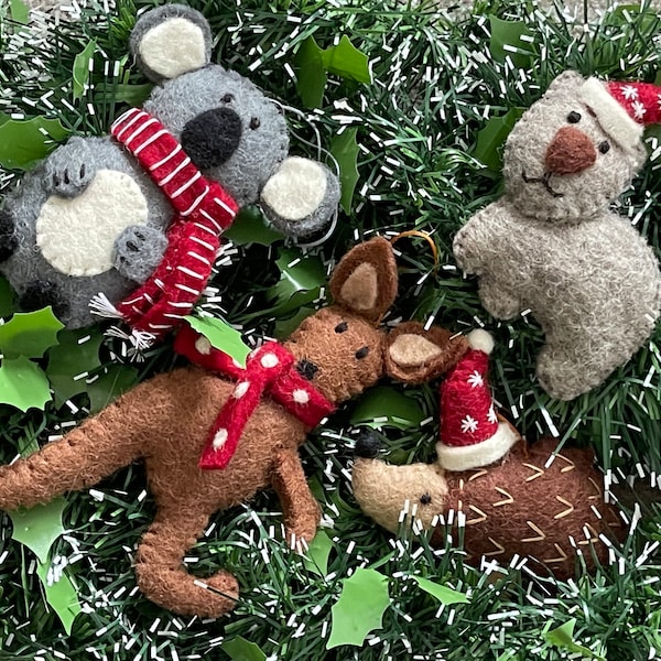 Full Set Australian Animal Tree Decorations, Koala Decoration, Kangaroo ...