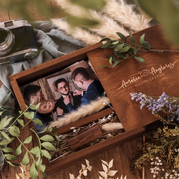 4x6 Wood Print Box | 4x6 Photo Box for Photos and USB Drive (15x10 Cm ...