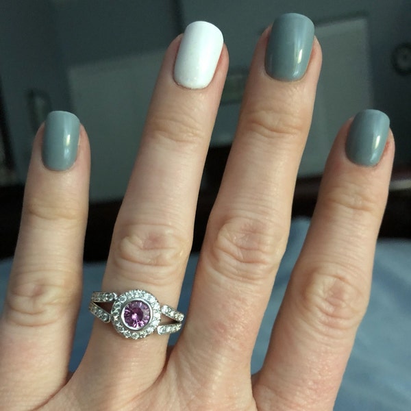 Princess Cut Diamond Lotus Engagement Ring 14k White Gold IGI Certified ...
