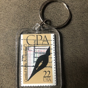 France Keychain Recycled Postage Stamp Art - Etsy