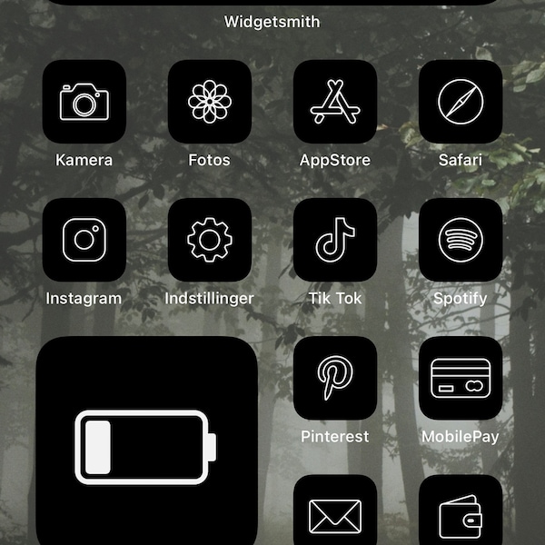 Black Icons, Dark Aesthetic App Icons, Dark Minimal App Covers, Ios ...