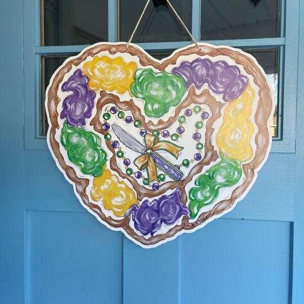 King Cake, Mardi Gras, Parades, Door Hanger, Door Décor, Heart ...