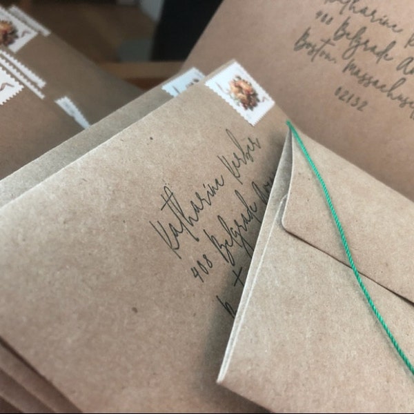 A7 String Tie Envelopes, White Buttons - Etsy