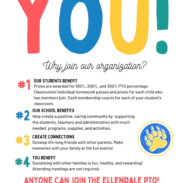 Editable PTA PTO Recruitment Flyer Template: Canva Volunteer Sign-up ...