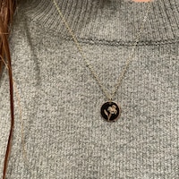 Rose Flower Floral Hand Gesture Sign Disk Pendant Necklace - Etsy