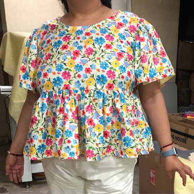 Peplum Top Sewing Pattern Flutter Sleeve Top Pattern Women Top Pattern ...