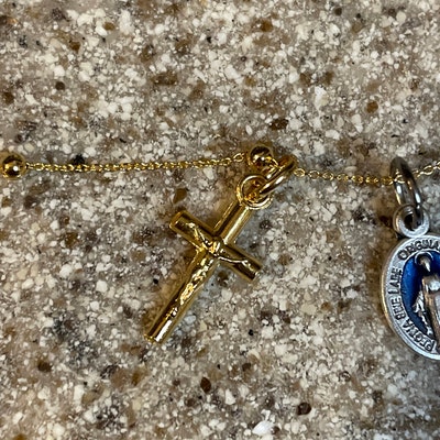 Tiny Gold Tone Crucifix Charm/ Miniature Cross Charm/ Small Cross Charm ...