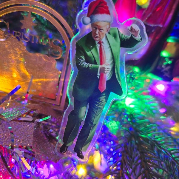Trump Dancing Ornament, Christmas Trump Acrylic Hanging Ornament MAGA ...
