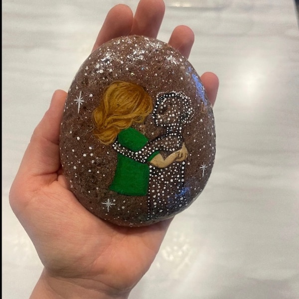 Hand Painted Personalized Memorial/cemetary Stone Painted Rock/ Gift by ...