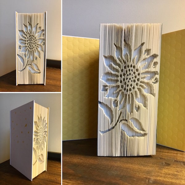 Sunflower Cut & Fold Book Art Pattern - Etsy