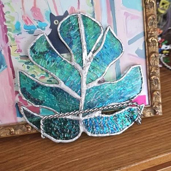 Monstera Leaf Stained Glass Pattern Multipack of 5, Beginner Stained ...