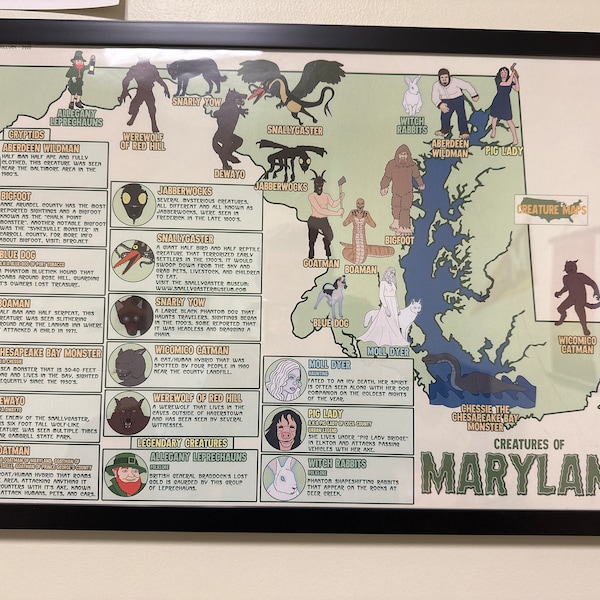 Georgia Art Print: Cryptids and Creatures of Georgia - Etsy