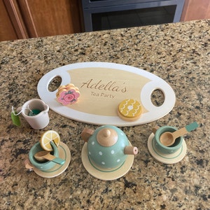 Personalized Wooden Afternoon Tea Play Set Pretend Home Play - Etsy