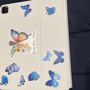 40 Clear Blue Translucent Butterfly Stickers Clear Blue Butterfly ...