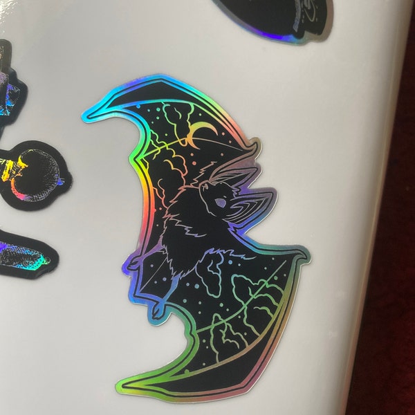 Holographic Bat Sticker - Etsy