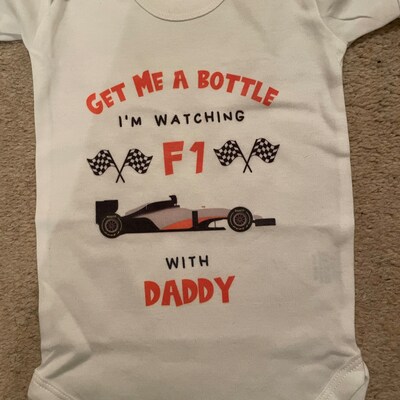 Mini F1 Fan Matching Bib and Bodysuit Gift Set Baby F1 Gift New Dad F1 ...