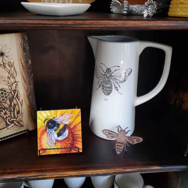 Rusty Metal Honey Bee- Rusty Insect - Pagan Garden Gift - Rusty Bee ...