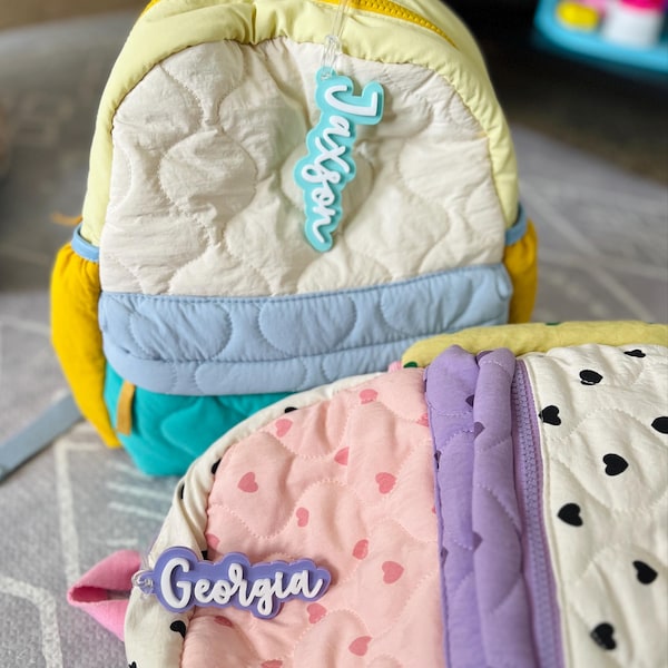 Acrylic Kids Bag Tag| Colourful Bag Tag | Personalised Bag Tag for Kids ...
