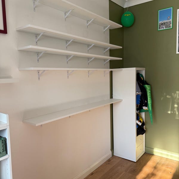 White 2.5 Cm Thick Shelves .any Size up to 40cm Deep and 240 Cm Long ...
