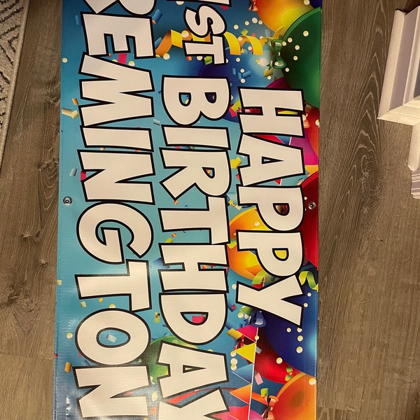 BIRTHDAY BANNER - PERSONALIZED Birthday Vinyl Banners - Weather Proof ...
