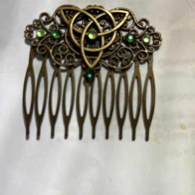 Ireland Hair Comb With Celtic Knots in Green Bronze Gift Idea Girl - Etsy