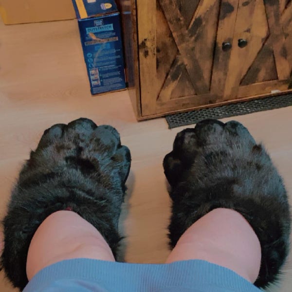 Black and Tropical Blue Outdoor Fursuit Feet Paws and Paws,halloween ...