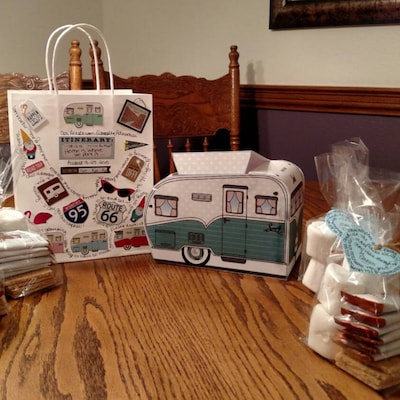 1950s RV Camper Trailer Box, Caravan Box, Cupcake Box, Gift Card Box ...