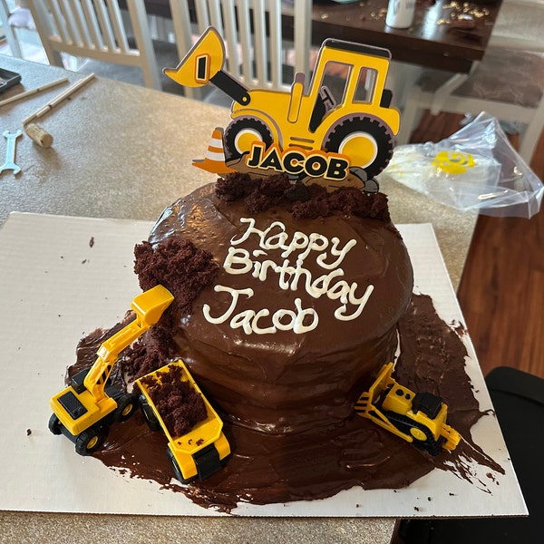 Front Loader Cake Topper, Construction Birthday Party, Boy Party, - Etsy
