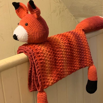 Fox Baby Blanket & Fox Lovey Baby Shower Set CROCHET PATTERN ...