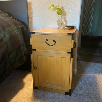 Japanese Style Night Stand, Hand Made With Solid Kiri Wood. KB31 - Etsy