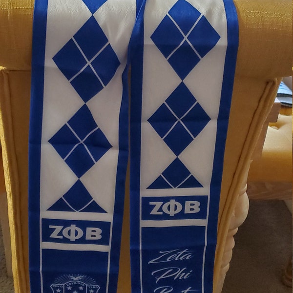 Zeta Phi Beta Sorority Bow Tie/ Stole Bold Blue - Etsy