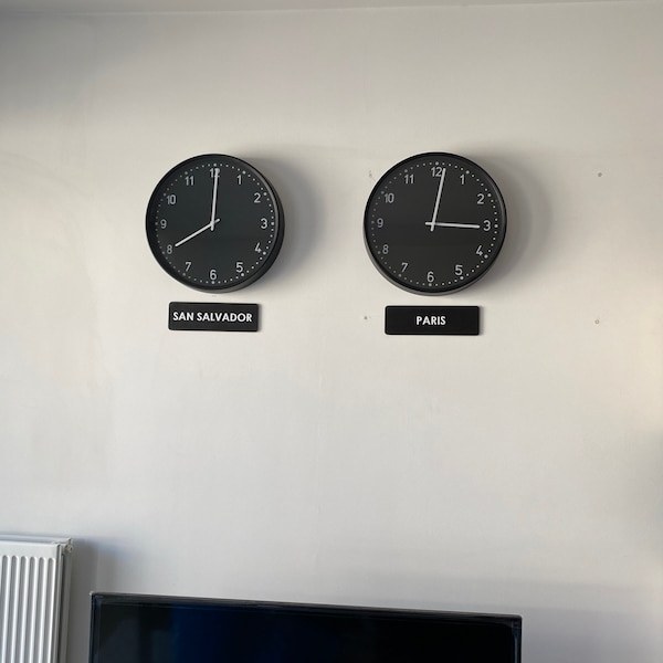 Bsign - World Clock Sign - Time Zone Clock Signs - Wood Sign for Wall ...