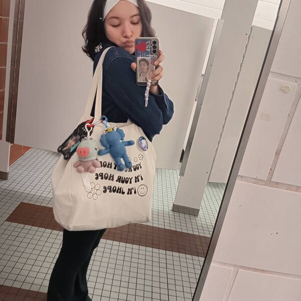 BTS Suga Grumpy Cat Canvas Tote Bag | Shoulder Bag Perfect for ...