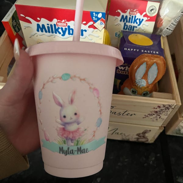 Personalised Cold Cup With Straw, Starbucks Inspired, Rainbow Cold Cup ...