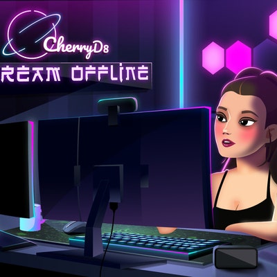 4x Animated Stream Screen Retro Desk Game Room Girly Cozy Lofi Game ...