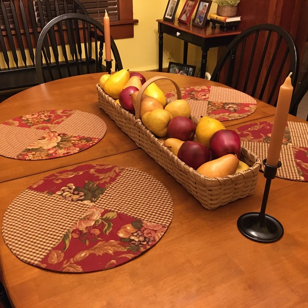 Round Table Topper Centerpiece Mat Multicolor Jacobean Floral Jacquard ...