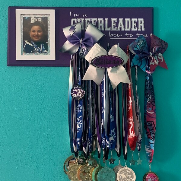 Cheer Bow Holder, Personalized Cheerleading Gifts, Cheerleading Medal ...