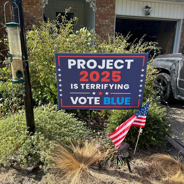 Stop Project 2025 Yard Sign - Coroplast Vote Democrat Lawn Sign ...